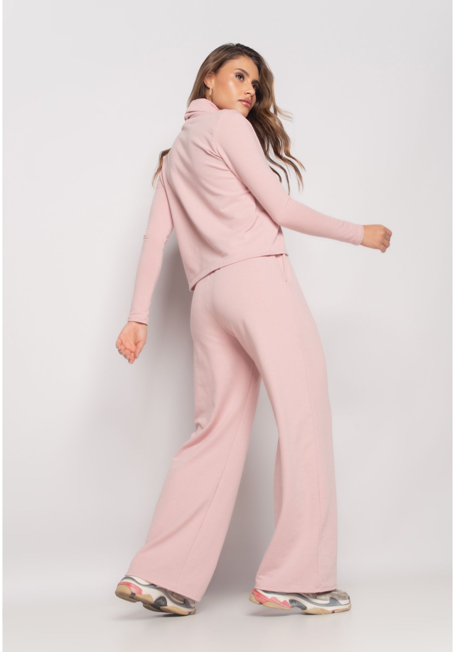 Conjunto Blusa Golão e Wide Leg Moletinho Salvatore Rosa - salvatore