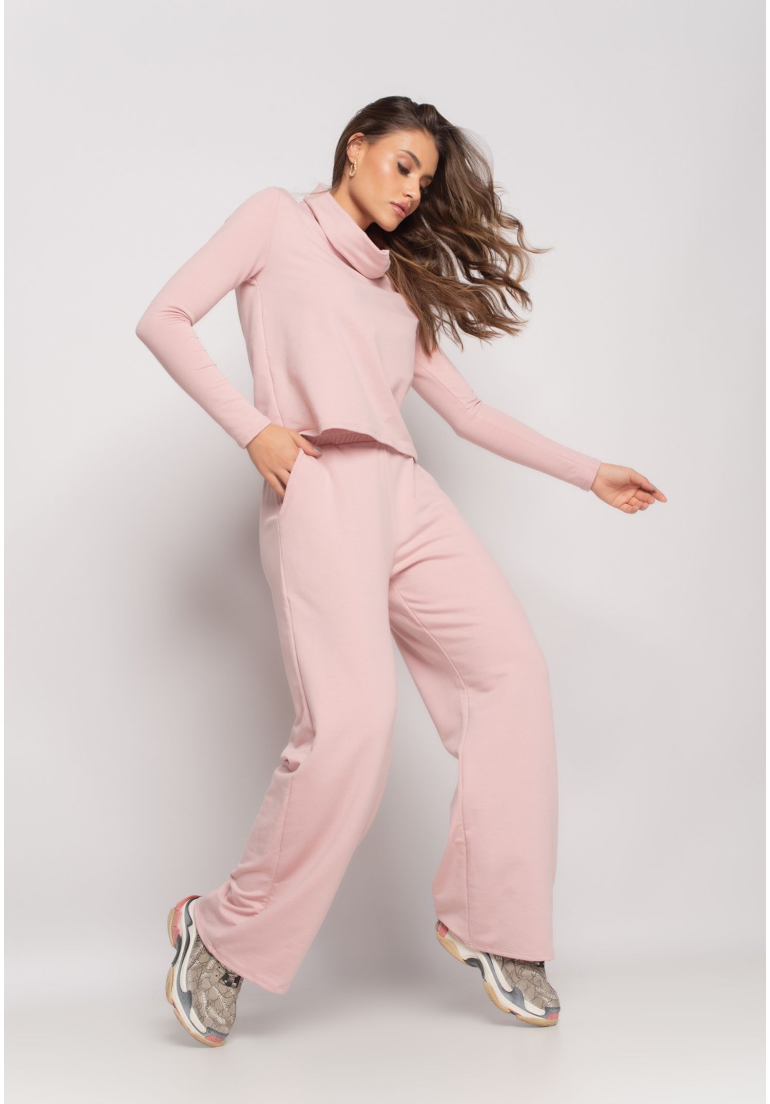 Conjunto Blusa Golão e Wide Leg Moletinho Salvatore Rosa - salvatore